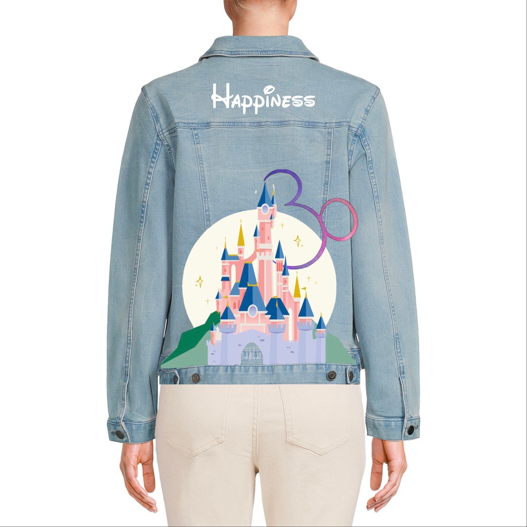 Custom Hand-painted Jean Jacket Featuring Disneyland Castle With 30th ...
