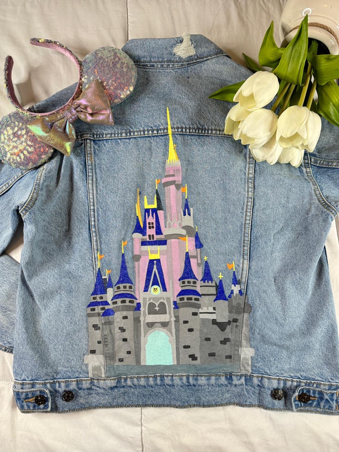 Cinderella Castle Hand-painted Jacket - Disney Custom Design | Disney ...