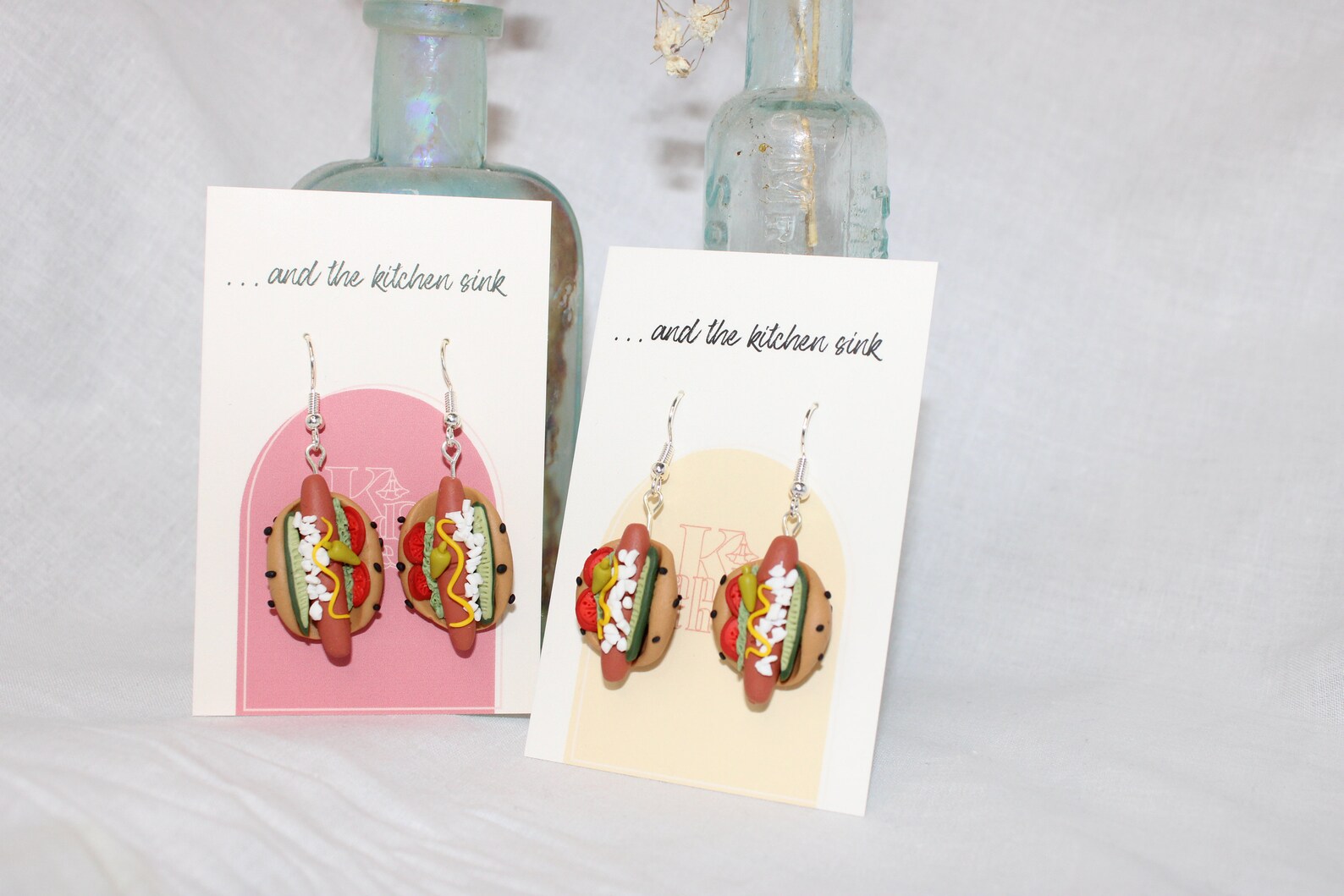 Chicago Dog Earrings | Chicago Hot Dog Hotdog Polymer Clay Earrings - Etsy
