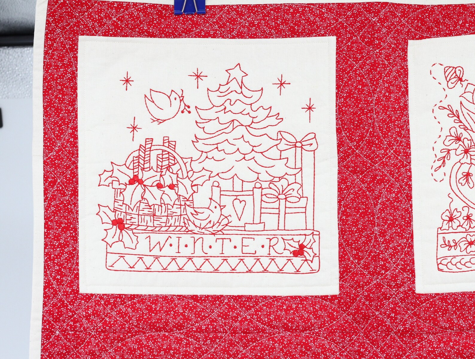 Embroidered and Quilted Wall Hanging Four Seasons Wall Hanging Summer ...