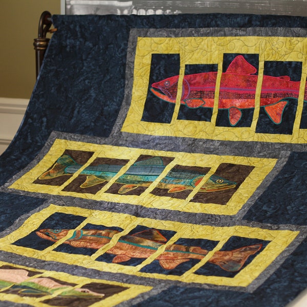 Trout Quilt - Etsy