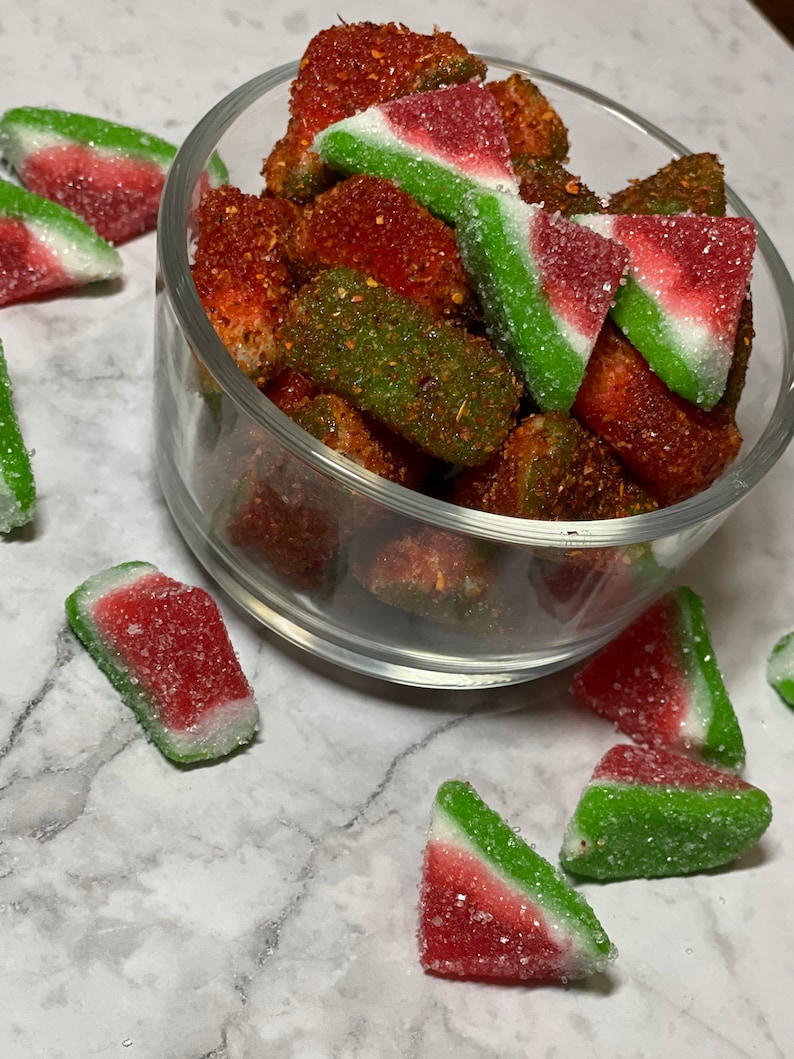 Spicy Chamoy Candy Pica Watermelon Bites Spicy Watermelon Gummies - Etsy