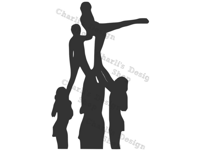 Straddle Position Cheerleading Clipart