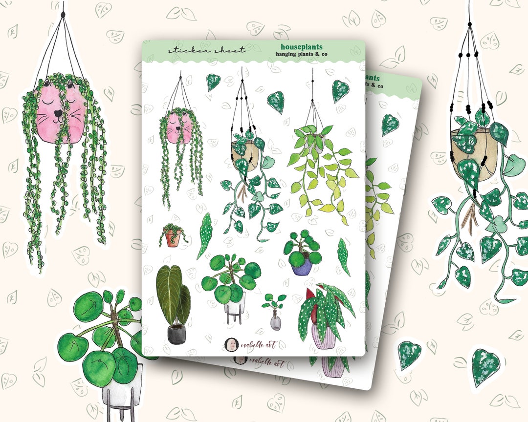Plants Sticker Hanging Plants Sticker Sheet for Bullet Journal ...