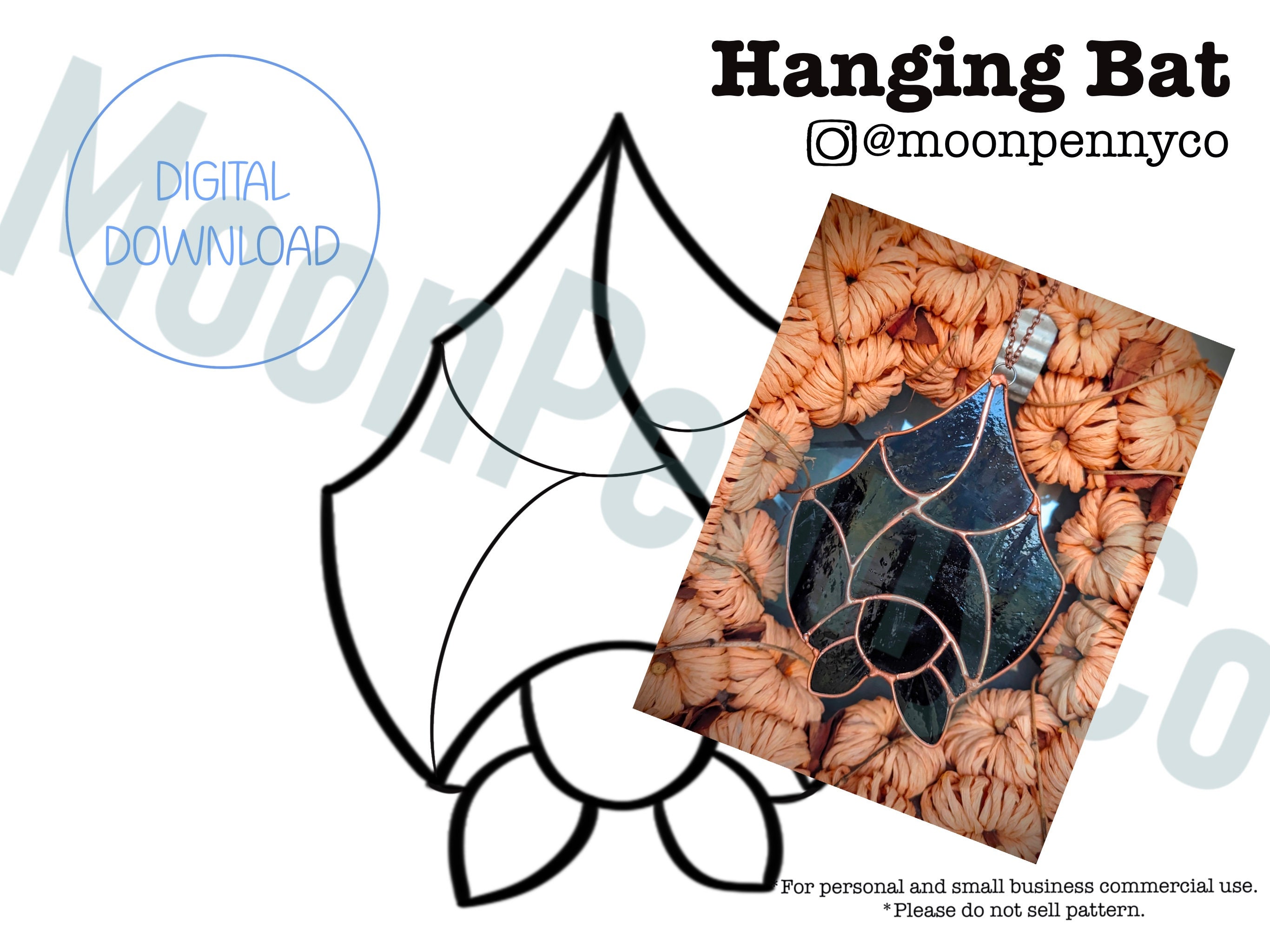 Stained Glass Hanging Bat Pattern - Etsy