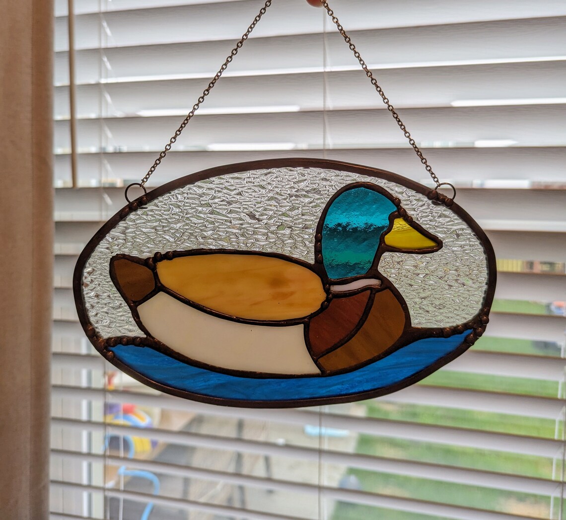 Stained Glass Mallard Pattern Duck, Glass, Outline, Pattern, Stained ...