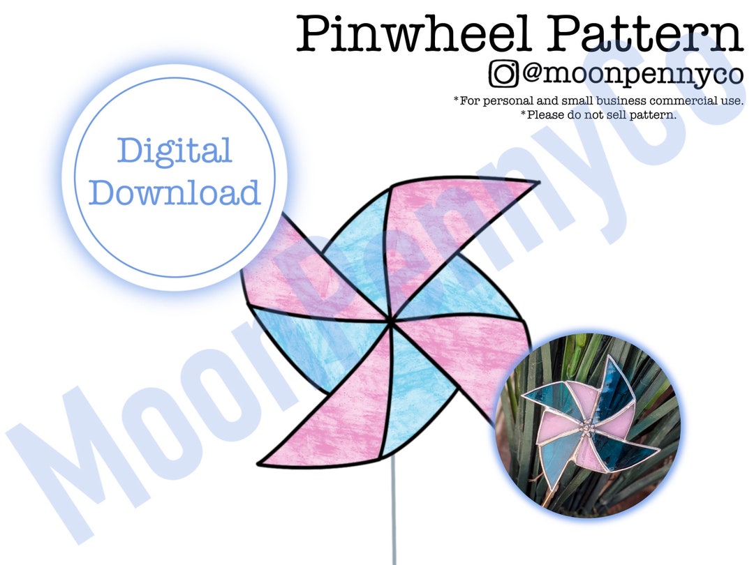 Stained Glass Pinwheel Garden Stake Pattern - Etsy