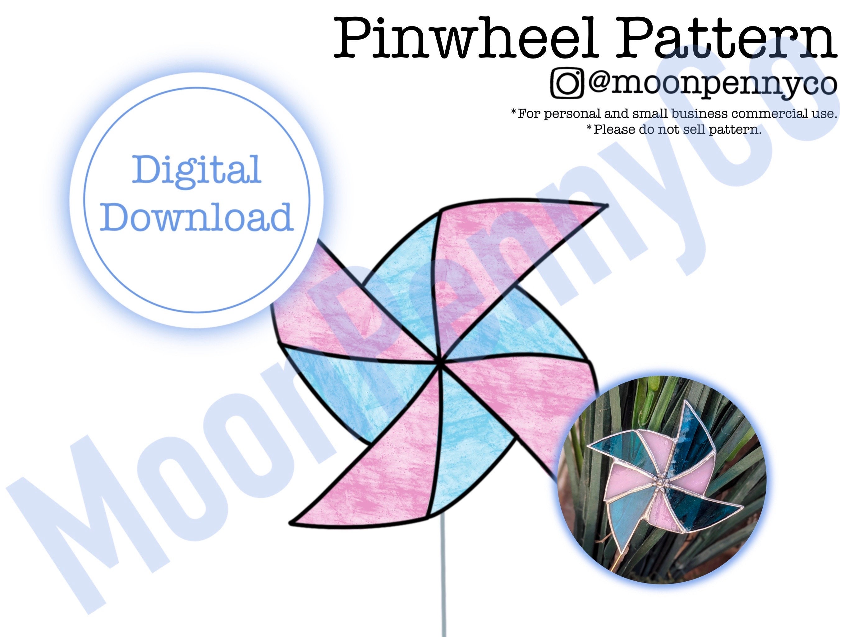 Stained Glass Pinwheel Garden Stake Pattern - Etsy
