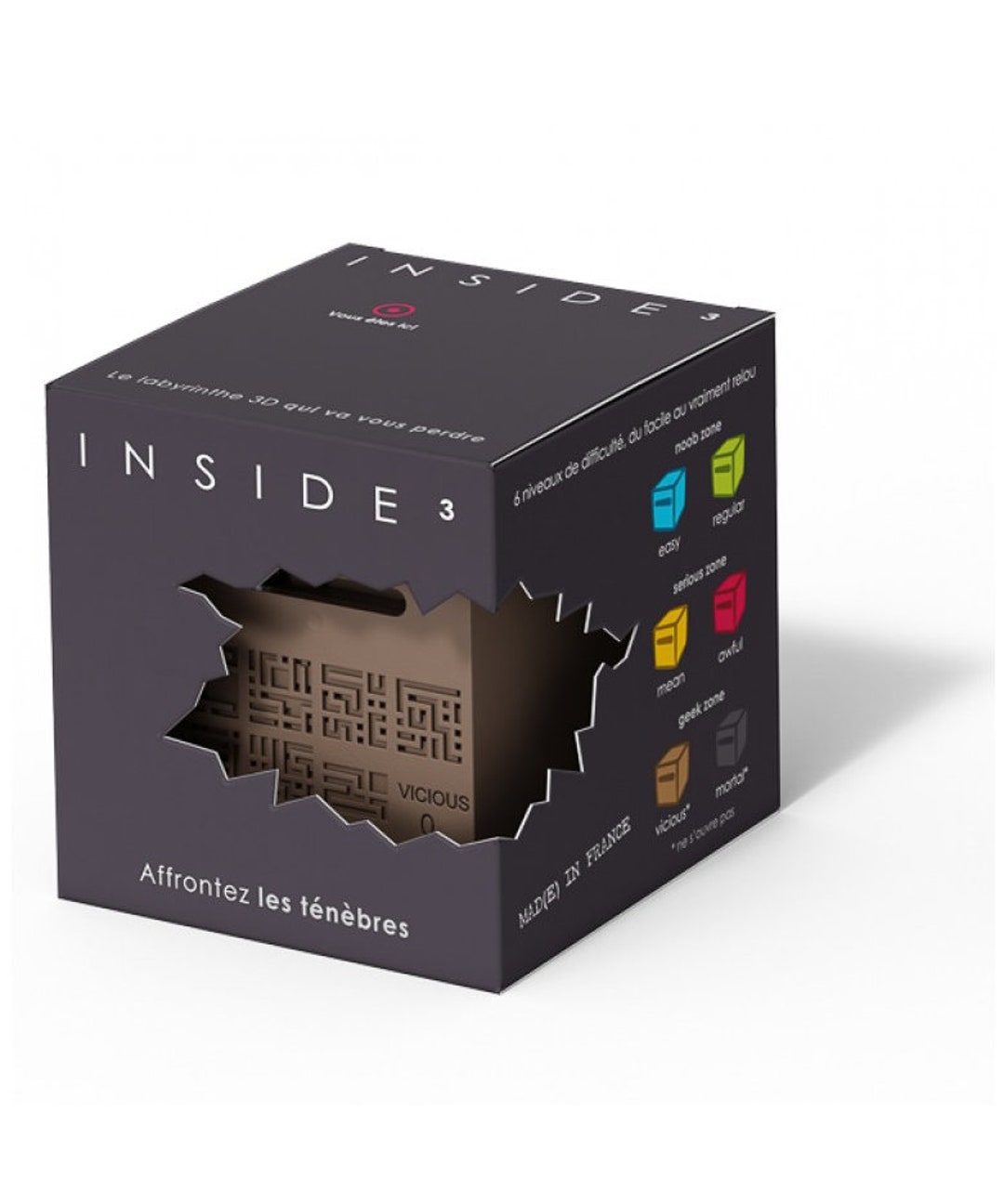 Inside3 Vicious 'zero Series' Labyrinth Puzzle Cube Brown Brainteaser ...