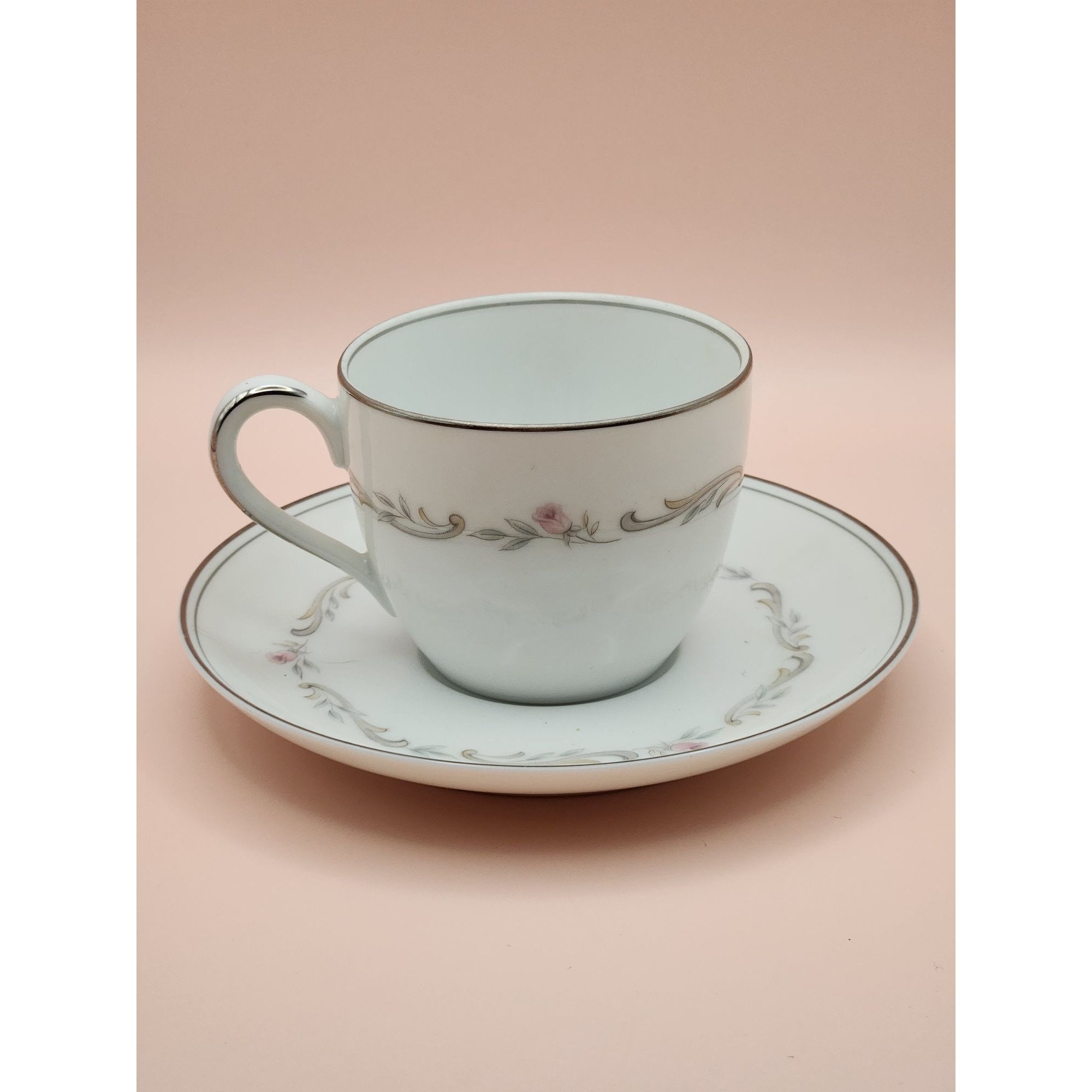 Vintage Noritake China Mayfair Pattern Demitasse Cup Saucer Pink Roses ...