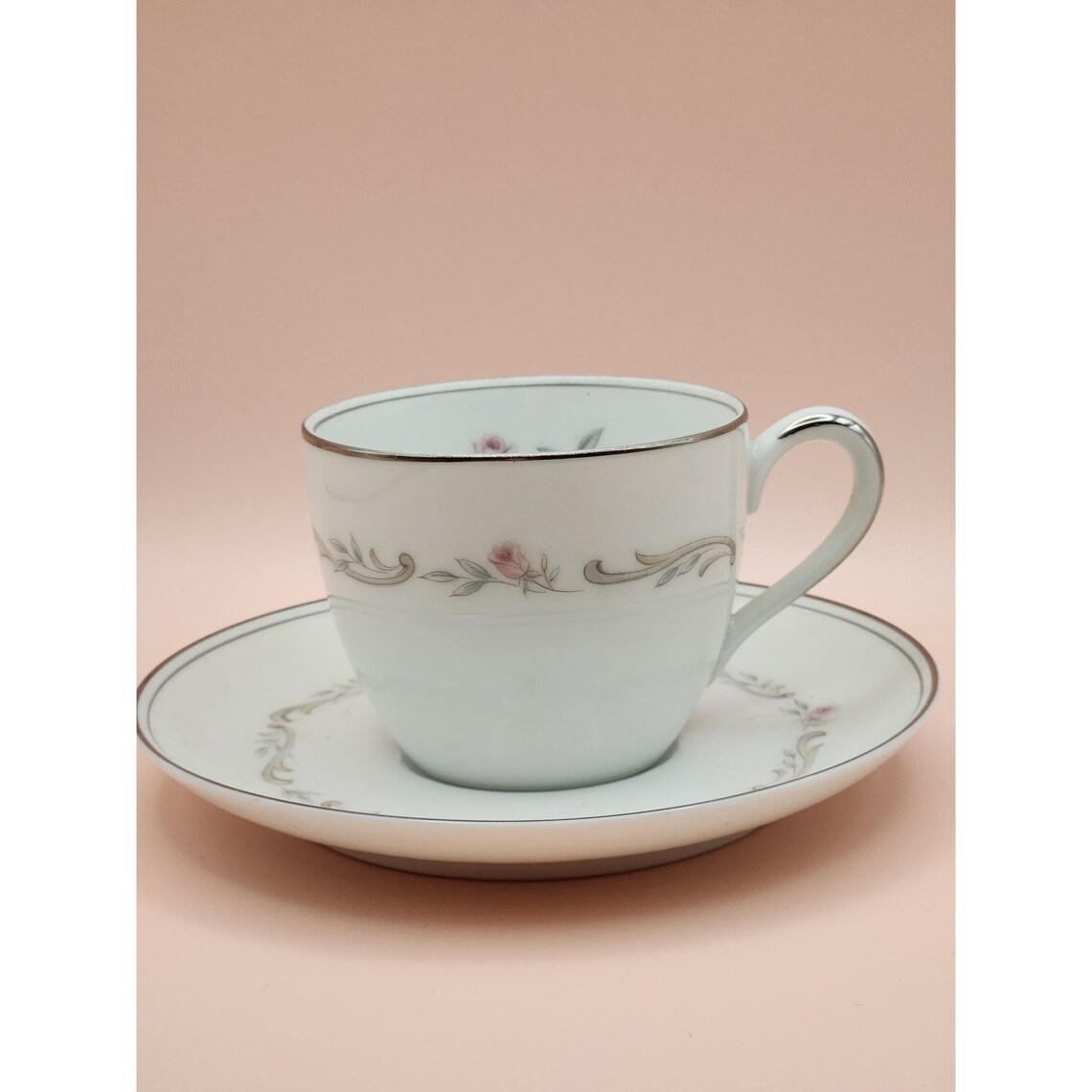 Vintage Noritake China Mayfair Pattern Demitasse Cup Saucer Pink Roses ...