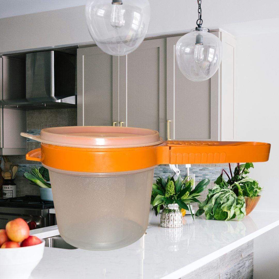 Vintage Tupperware Flour Powder Sugar Sifter Manual Orange Made in the ...