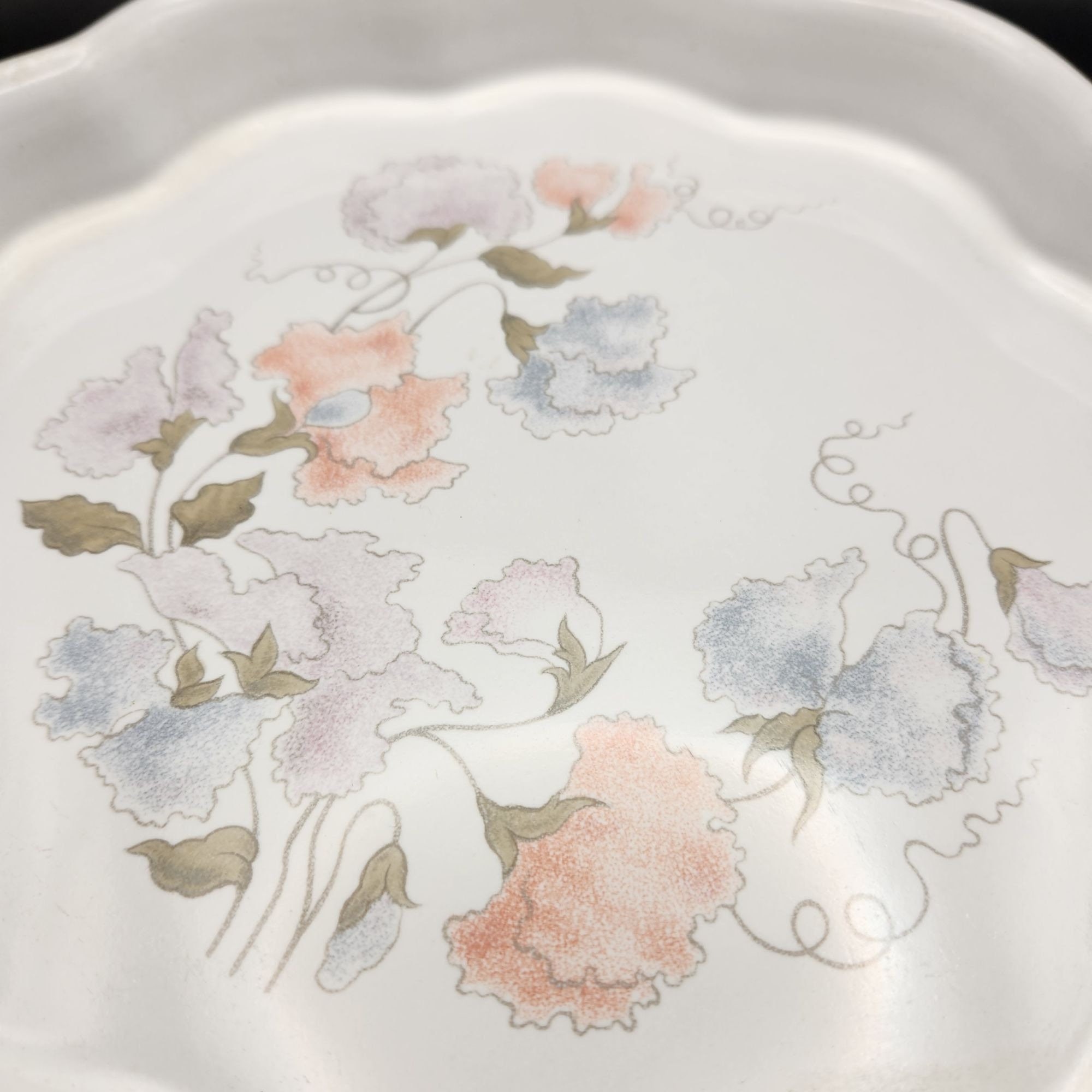 Denby 9.5 Scalloped Quiche Pie Dish Dauphine Floral Pattern England ...