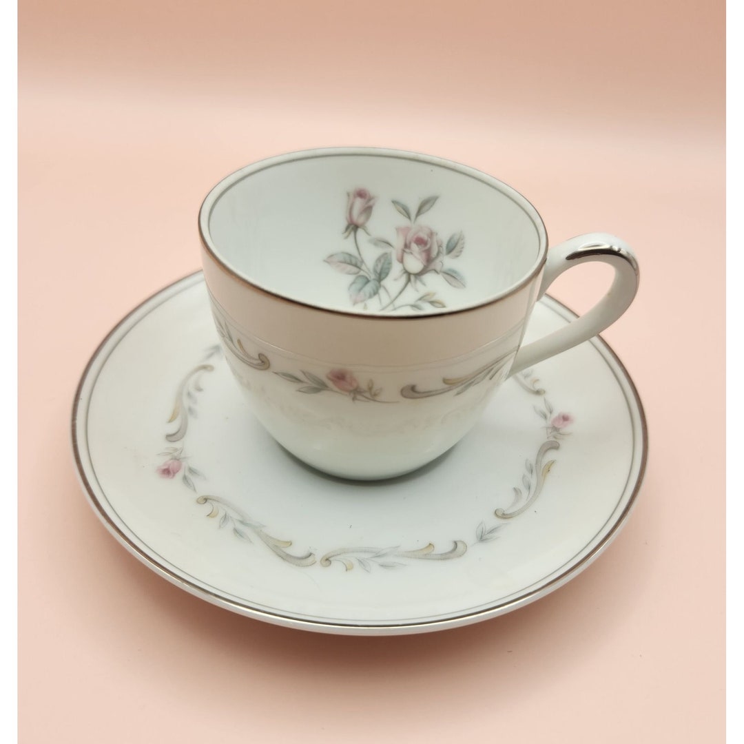 Vintage Noritake China Mayfair Pattern Demitasse Cup Saucer Pink Roses ...