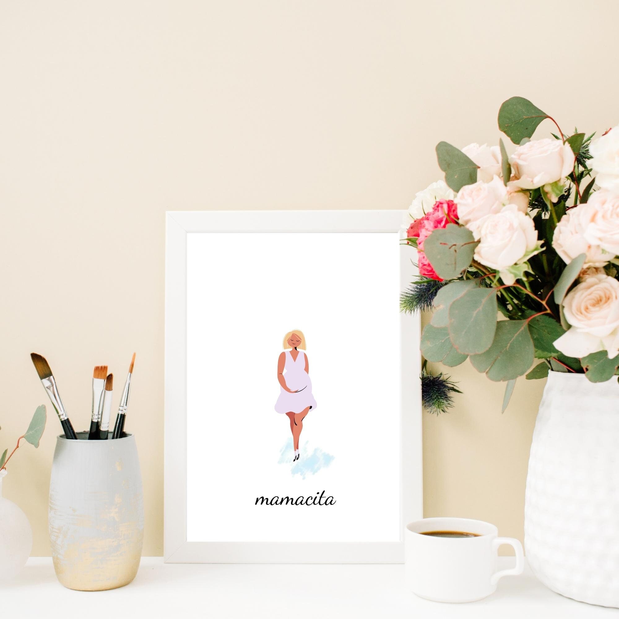 Blond Pregnant Woman Printable, Woman Empower, Mother's Day Gift ...
