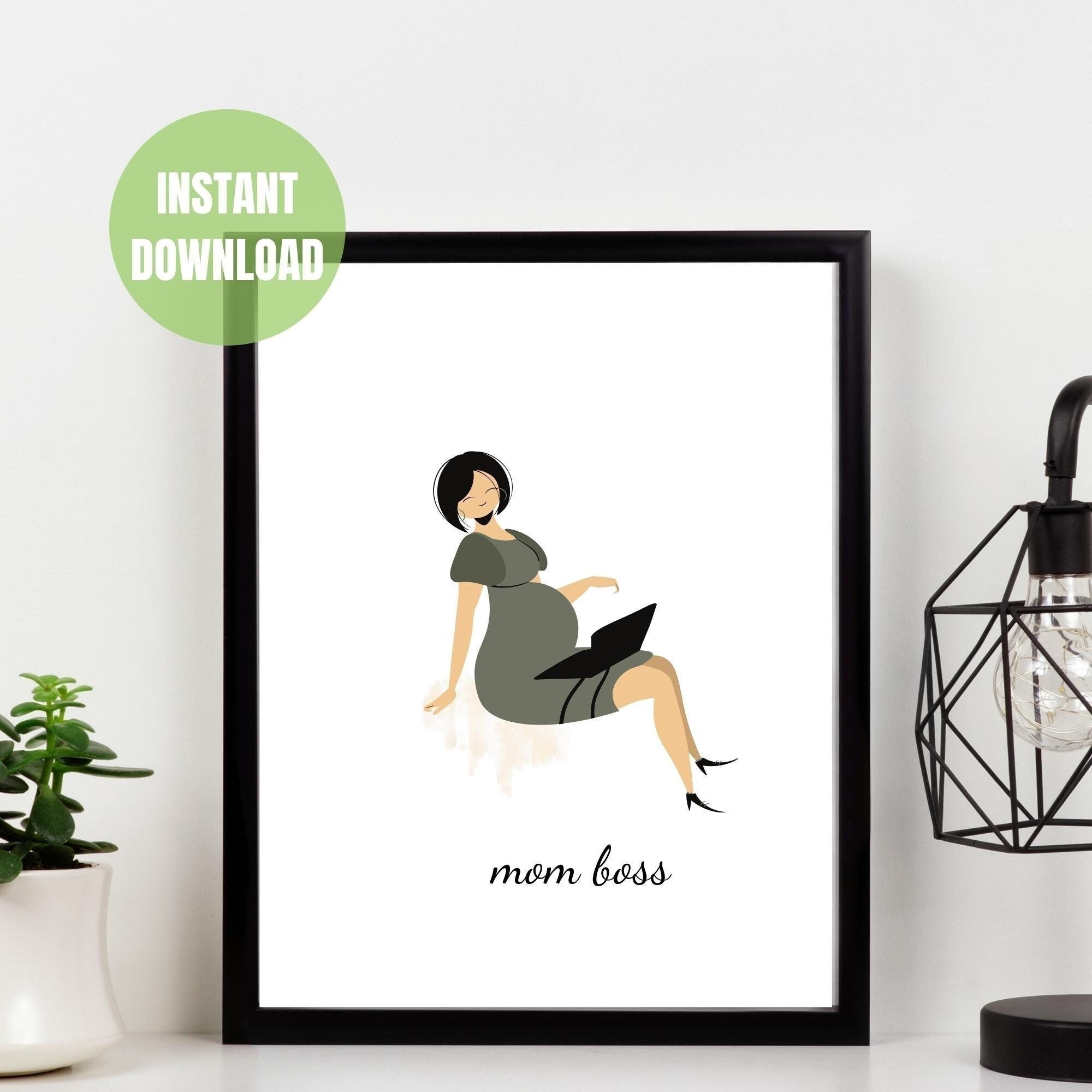 Mom BOSS Print, Mother Printable, Nursery Poster, Nursery Printable ...