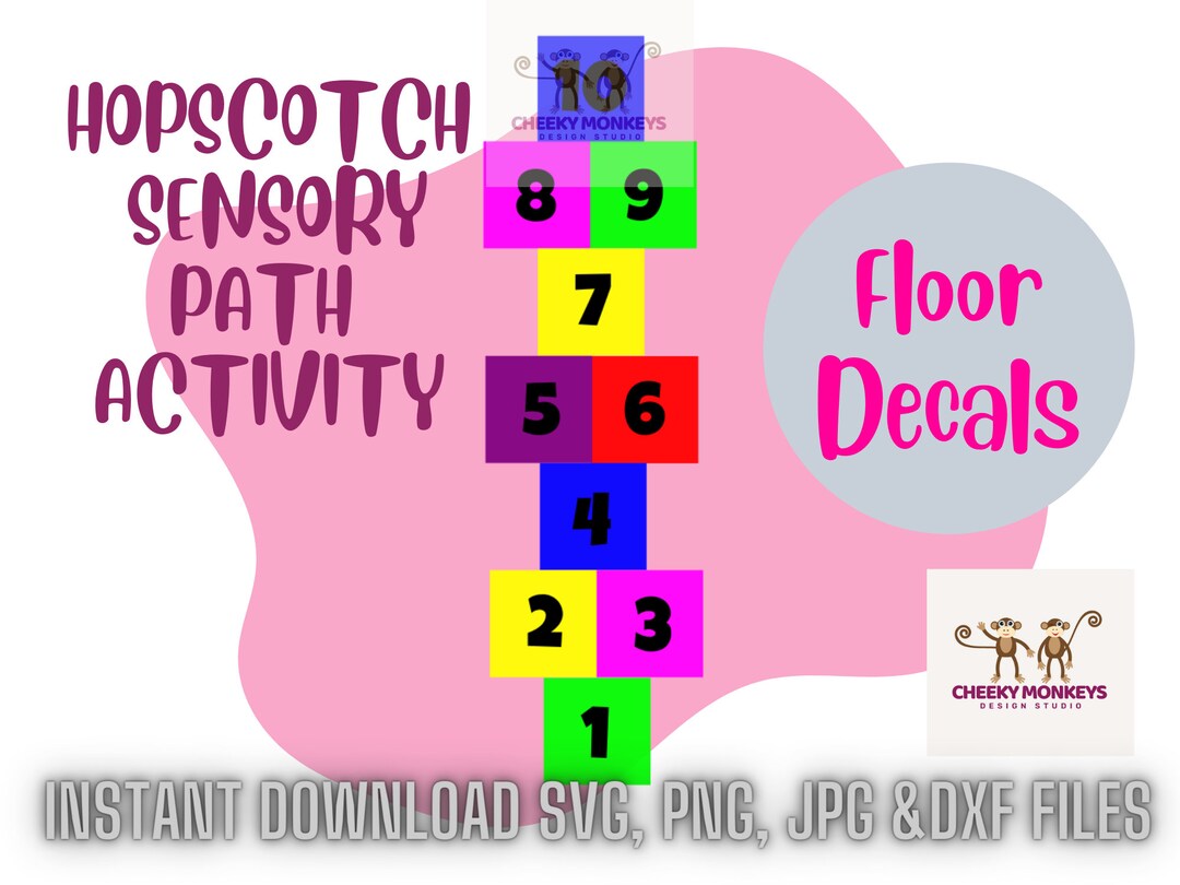Number Hopscotch Sensory Path Digital Download Floor Decal Cricut SVG ...
