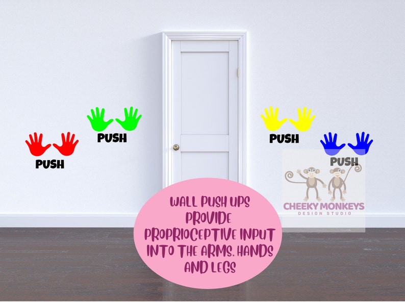 Handprints Wall Push Ups Sensory Path Digital Download Wall Decal ...