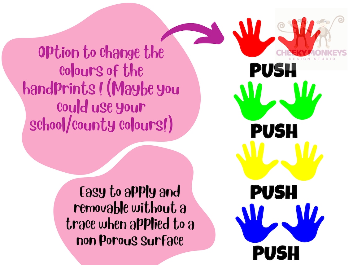 Push Handprints Sensory Path Wall or Floor Decal Self Regulation School ...
