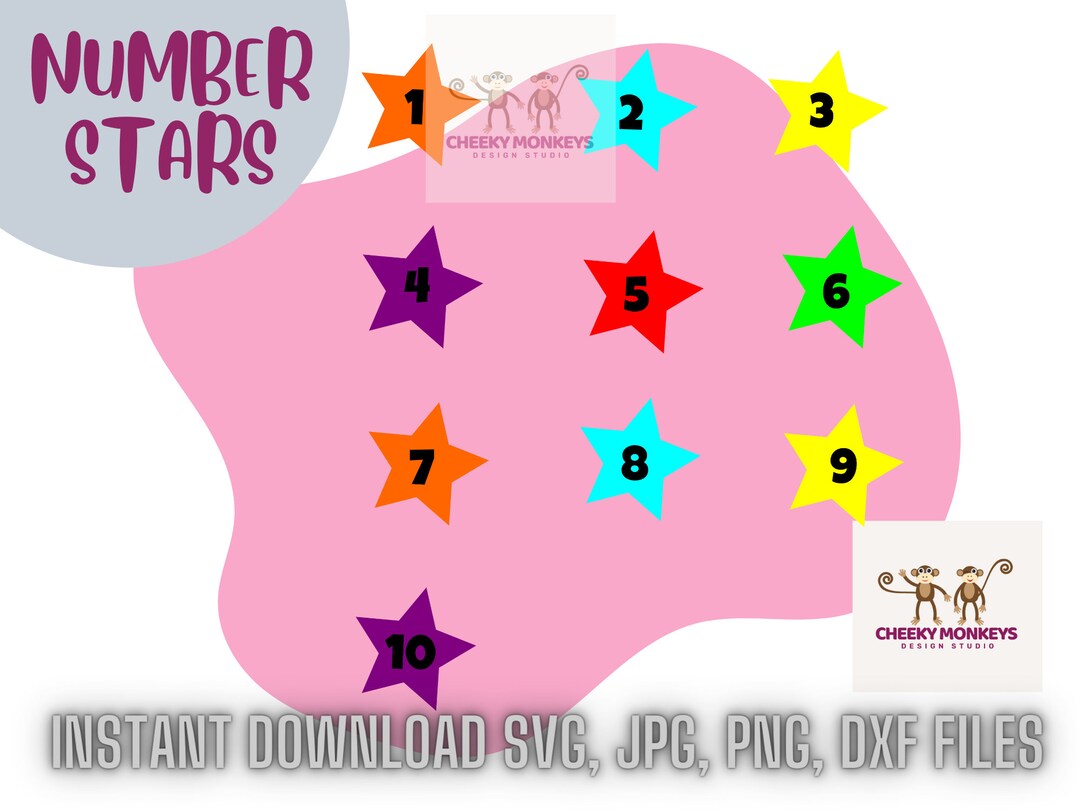 Number Stars Decal School Classroom Sensory Path Instant Digital ...