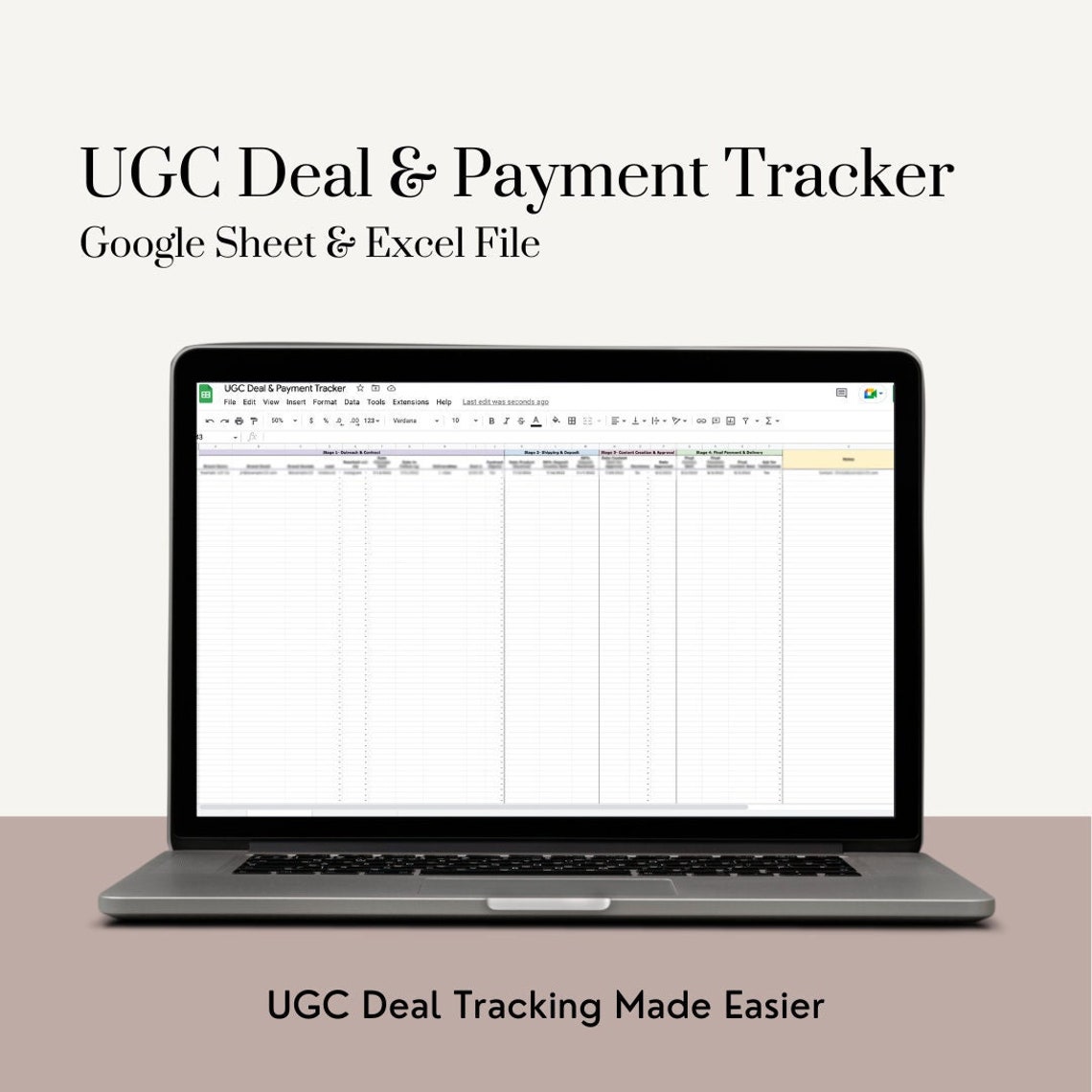UGC Spreadsheet, UGC Template, UGC Google Sheet Template, Excel ...