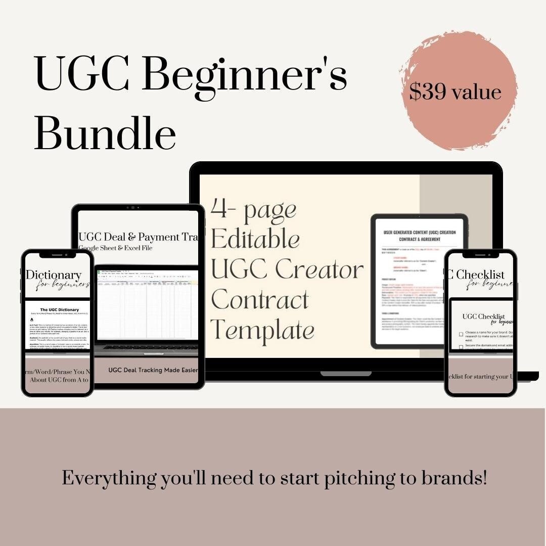 UGC Beginner's Bundle, UGC Contract, UGC Contract Template, Ugc Payment ...