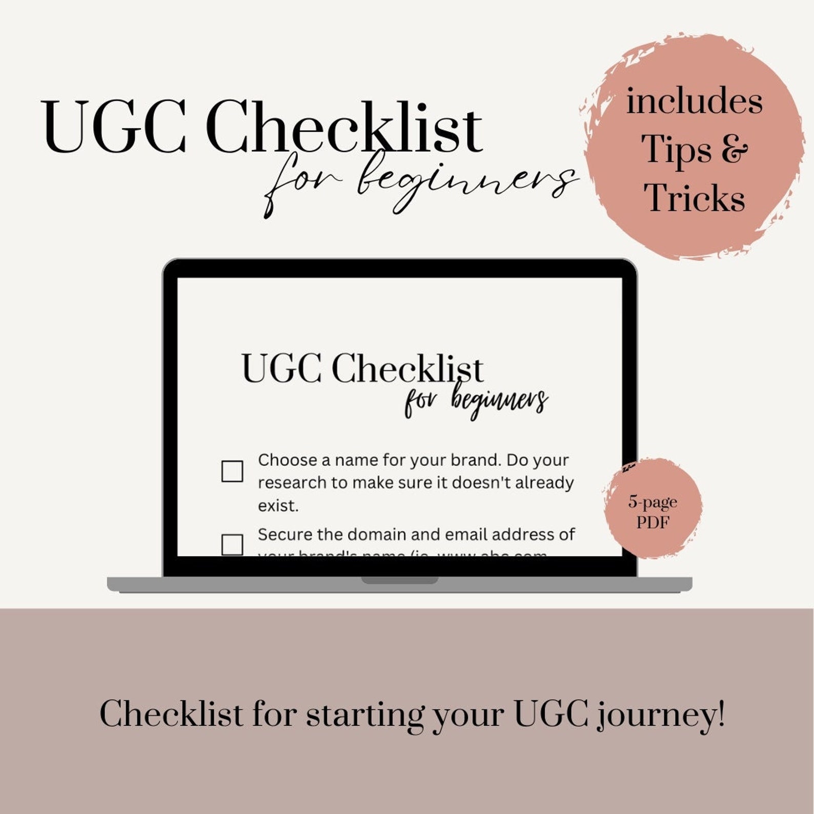 UGC Checklist for Beginners, UGC Template, User Generated Content ...