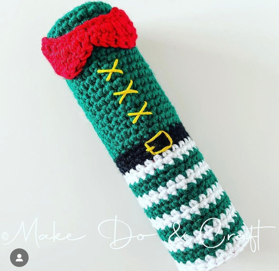Sweet Tube Cover Crochet Pattern Elf Decor Elf Chocolate Tube Cover ...