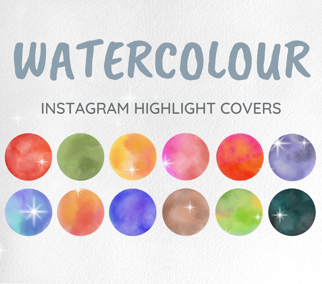 12 Watercolour Instagram Highlights, Colorful Wet Paint Brush Theme ...