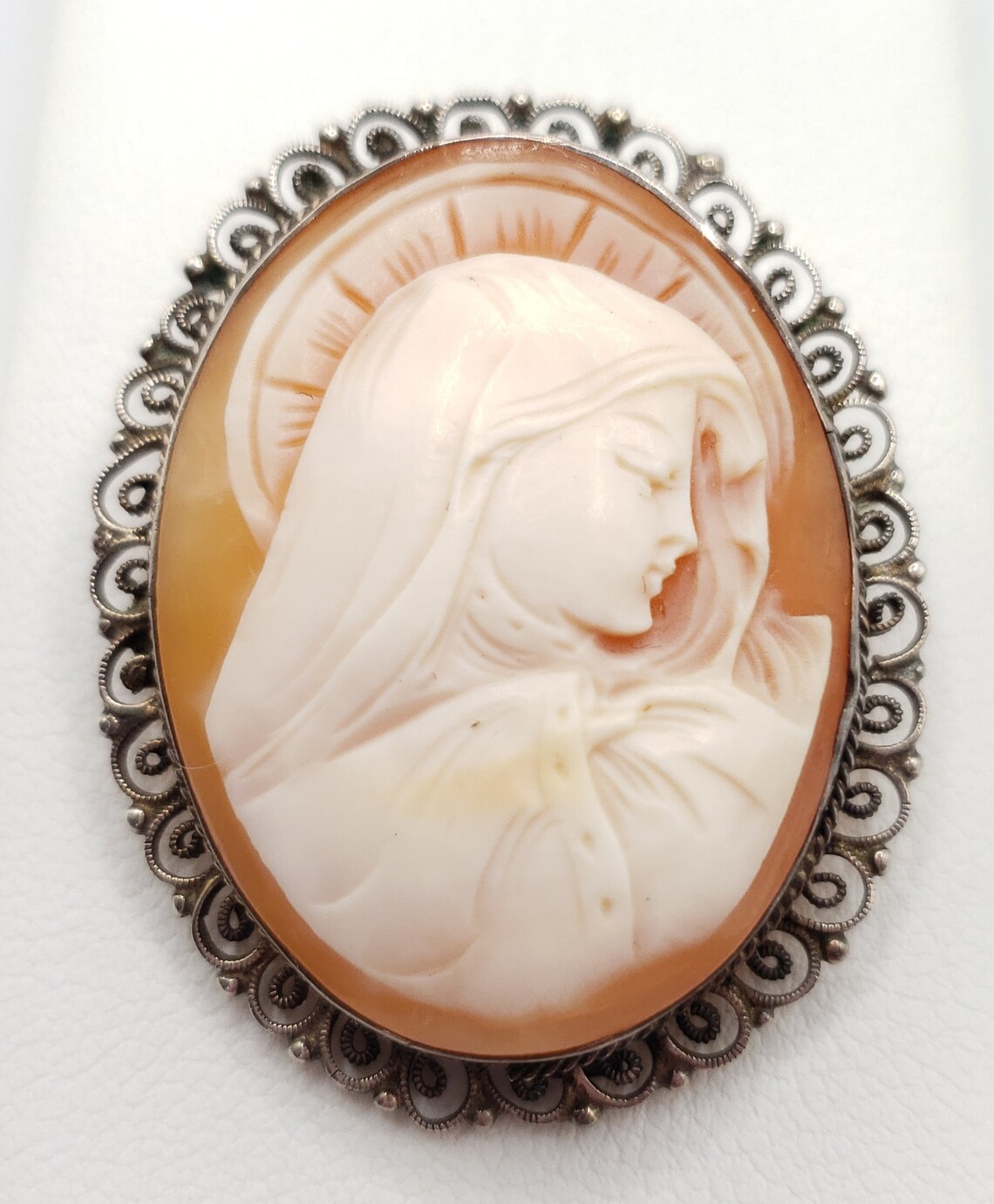 Madonna 800 Silver Cameo - Etsy