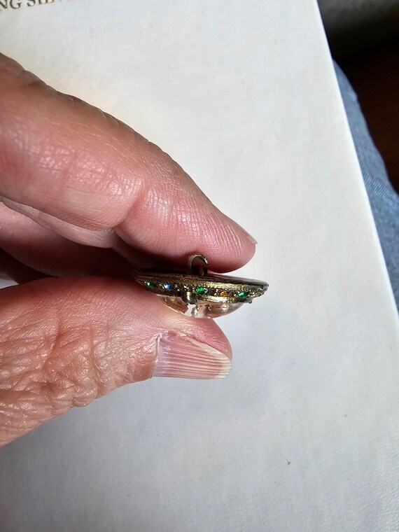 Antique C-Clasp Lapel Pin - Gem