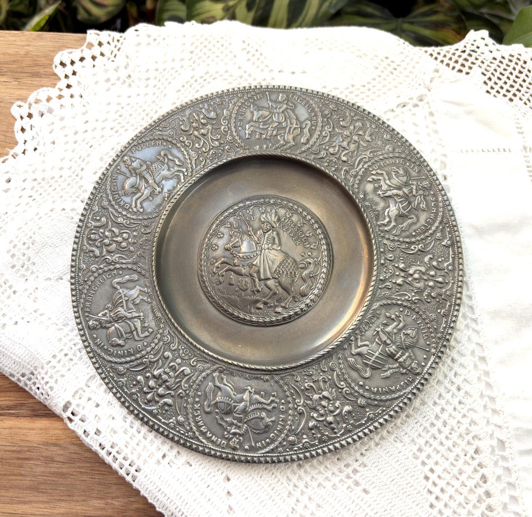 Antique French Étain D’art Pewter Wall Plate Dish, “tirckrich Keiser ...
