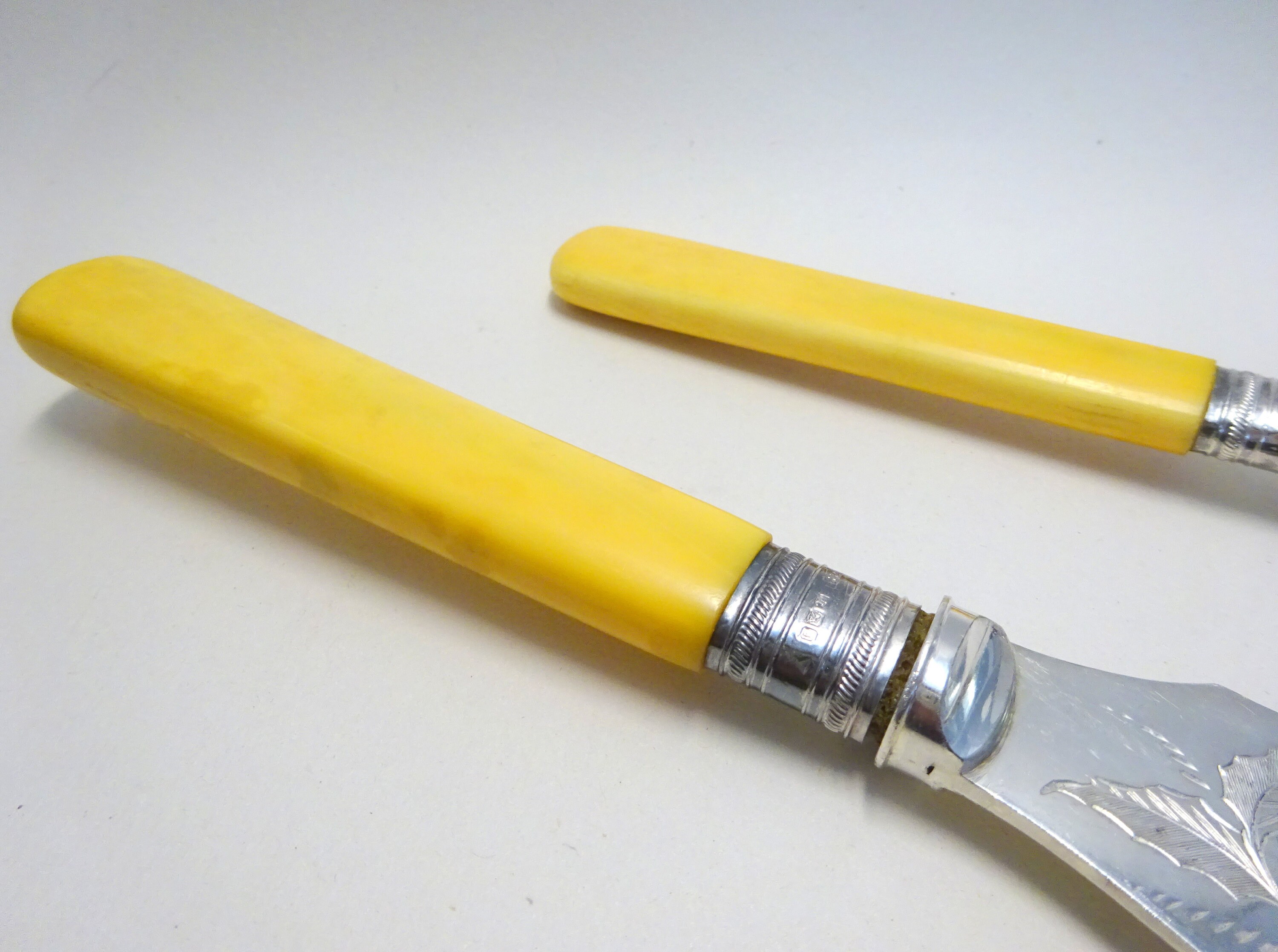 Antique Fish Servers Salmon Servers Engraved English Rose & - Etsy