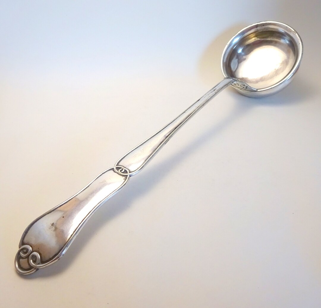 LARGE Antique Ladle, Fraget Warsawa, Silver Plate, Date 1851, Deep Bowl ...