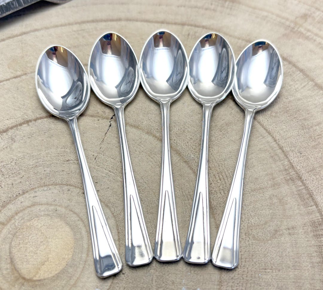 Art Deco Silver Plated Coffee Spoons - EPNS Set of 5 - Etsy