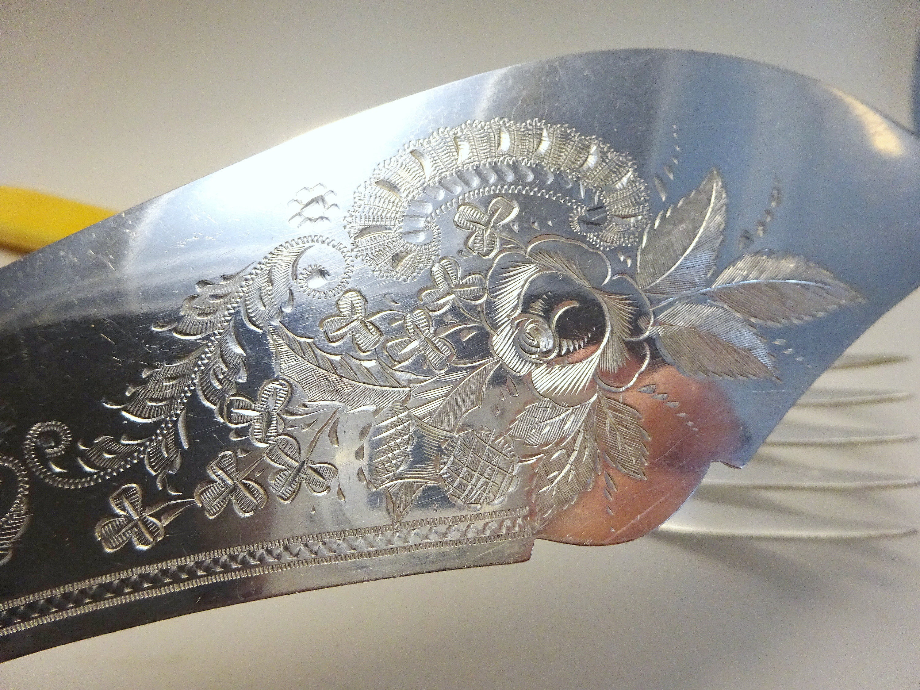 Antique Fish Servers Salmon Servers Engraved English Rose & - Etsy