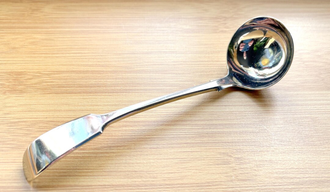 Antique Fiddle Pattern Silver Plated Sauce Ladle, Cream Ladle, Small ...