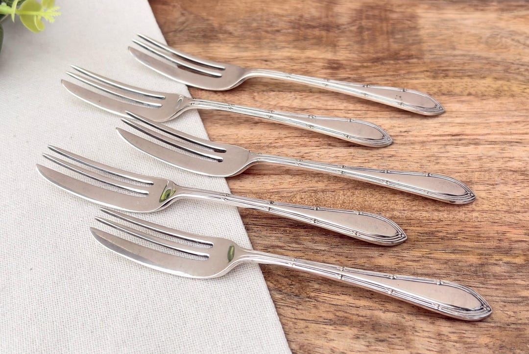 Vintage Silver Plated Cake Forks, Set of 5, EPNS Pastry Forks - Etsy