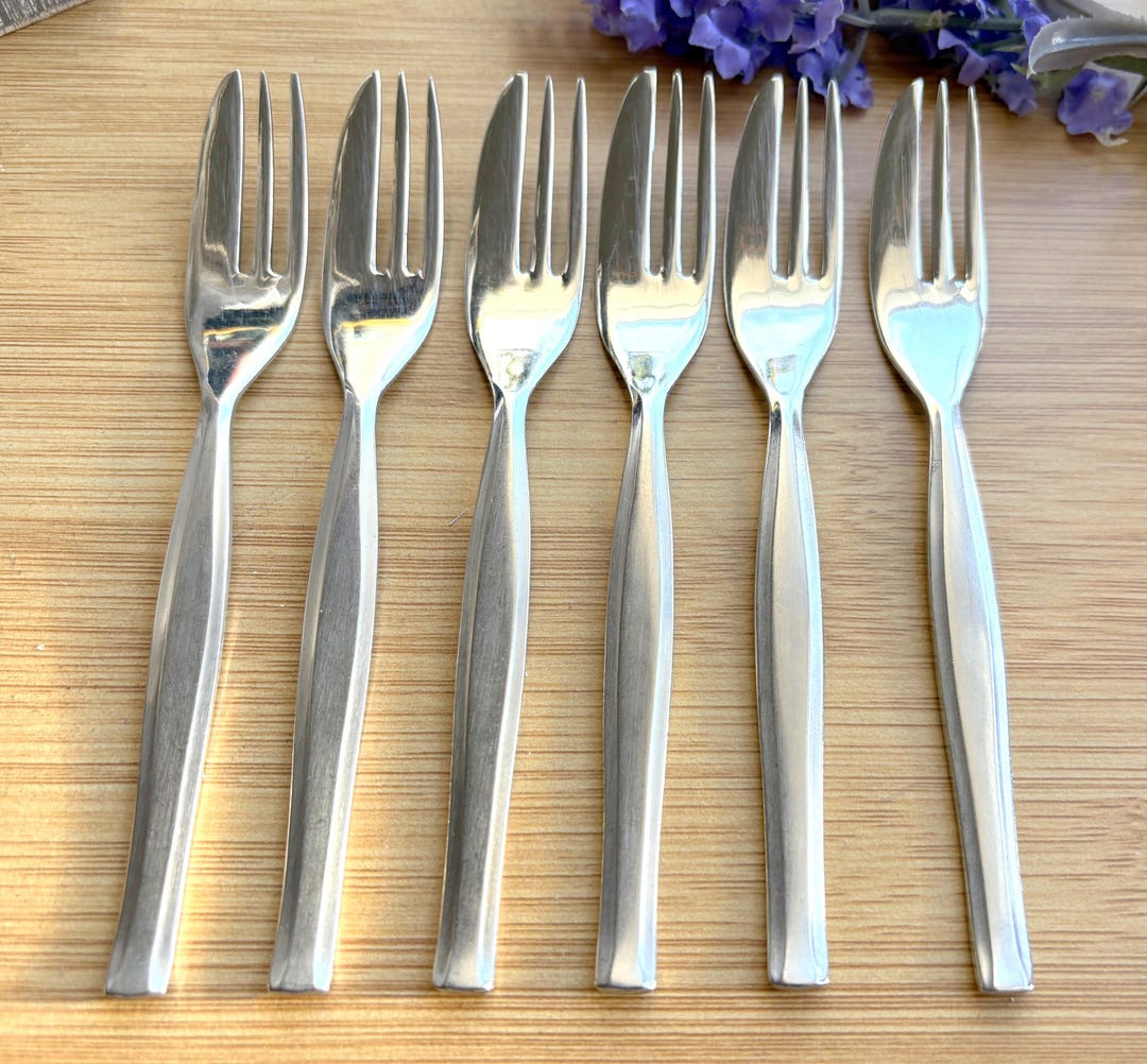Vintage Art Deco Sheffield Stainless Steel Cake Forks - Set of 6 - Etsy