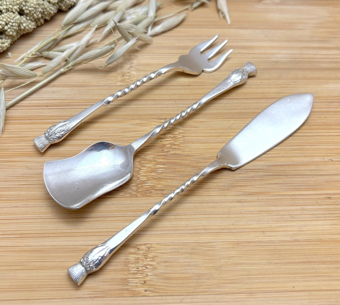 Vintage Afternoon Tea Cutlery Set, Sheffield Silver Plate, Thistle ...