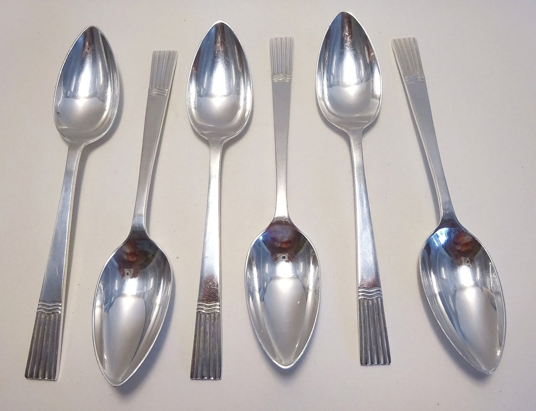 Set of 6 Original Art Deco Period Melon Spoons, Grapefruit Spoons ...