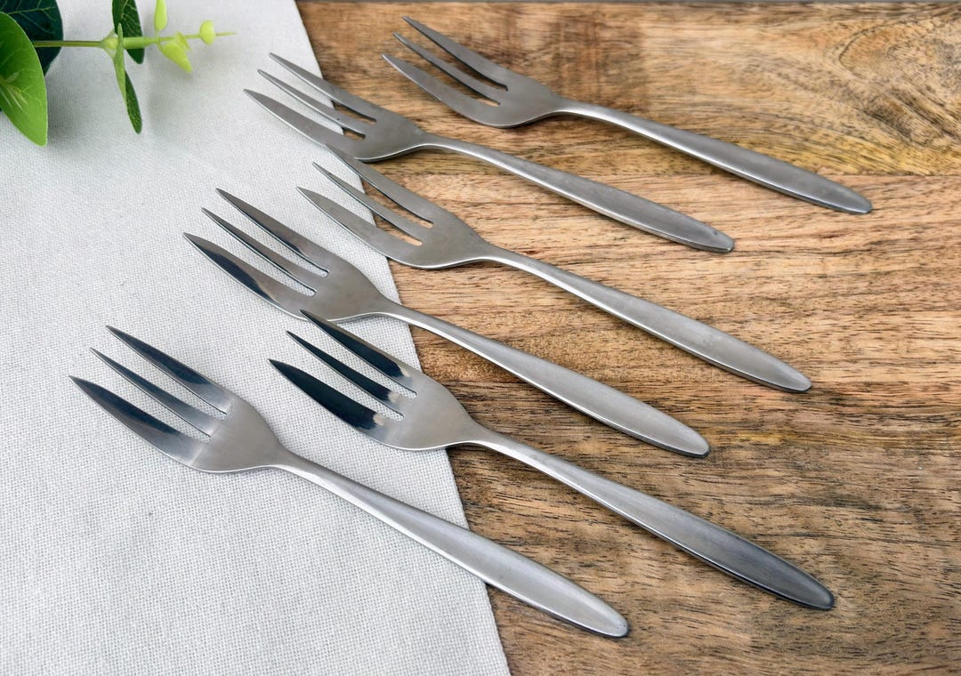 Set of 6 Vintage Stainless Steel Cake or Pastry Forks, 5.5ins/14cm - Etsy