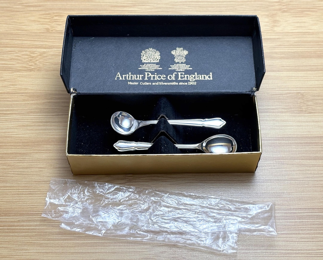 Vintage Boxed Set of Silver Plated Salt and Mustard Spoons, Arthur ...