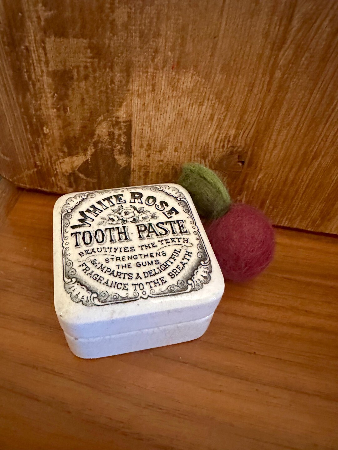 Rare Antique English White Rose Tooth Paste Pot and Lid English ...