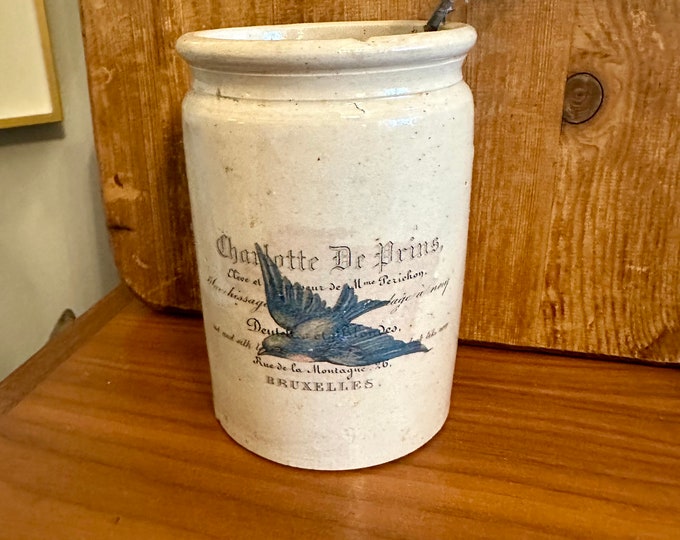 Antique - English Stoneware - Marmalade Pot - Upcycled With Vintage ...