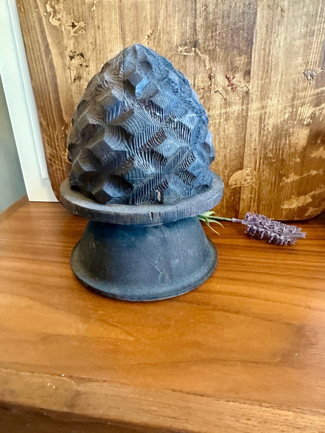 Large Antique Wood Finial Pinecone Shape Architectural Salvage - Etsy