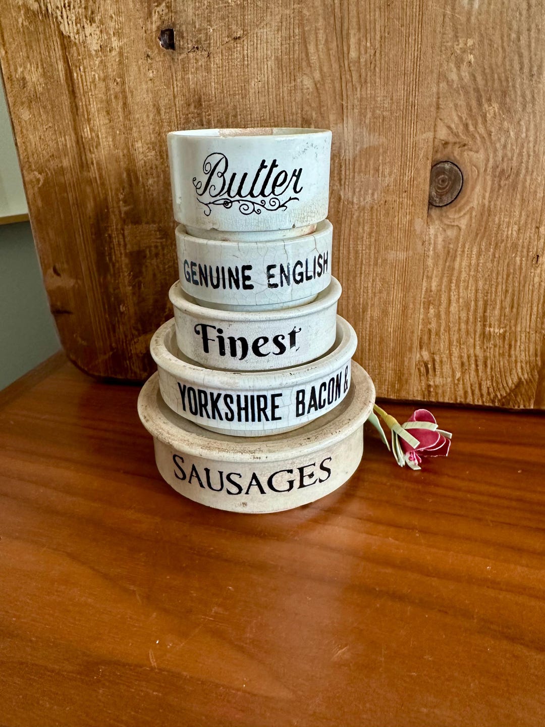 Antique - English Ironstone - Stack - Risers - Upcycled - Butter ...