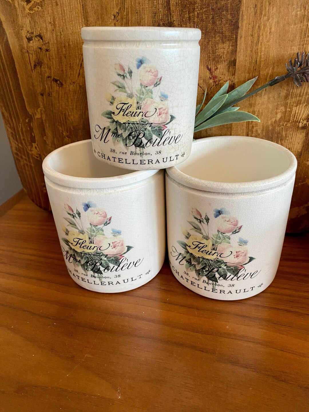Antique English Ironstone Pots - Upcycled With New Transfer - English ...