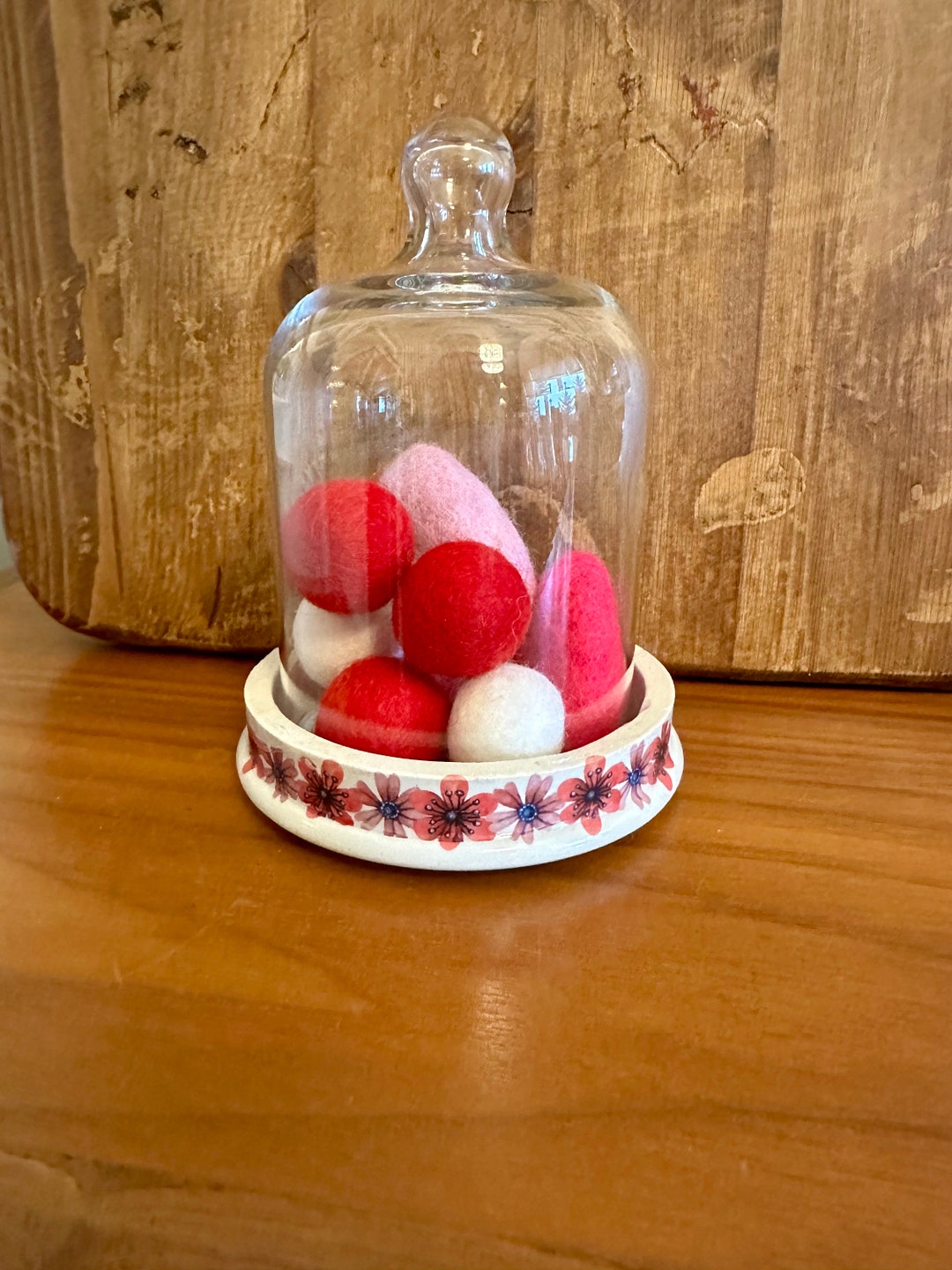 Antique English Ironstone Pot Lids With Glass Cloche Valentine's Decor ...