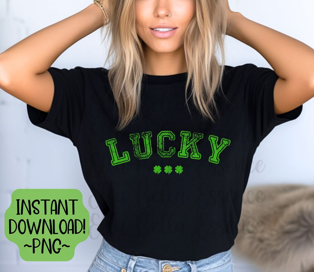 Lucky Png, Distressed Lucky Four Leaf Cloves Design, St Patrick's Day ...